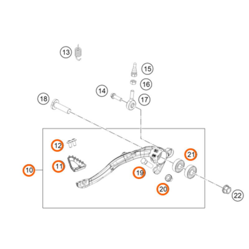Pédale de Frein arrière d'origine pour KTM 250 et 300 SX (23-24) et EXC ...